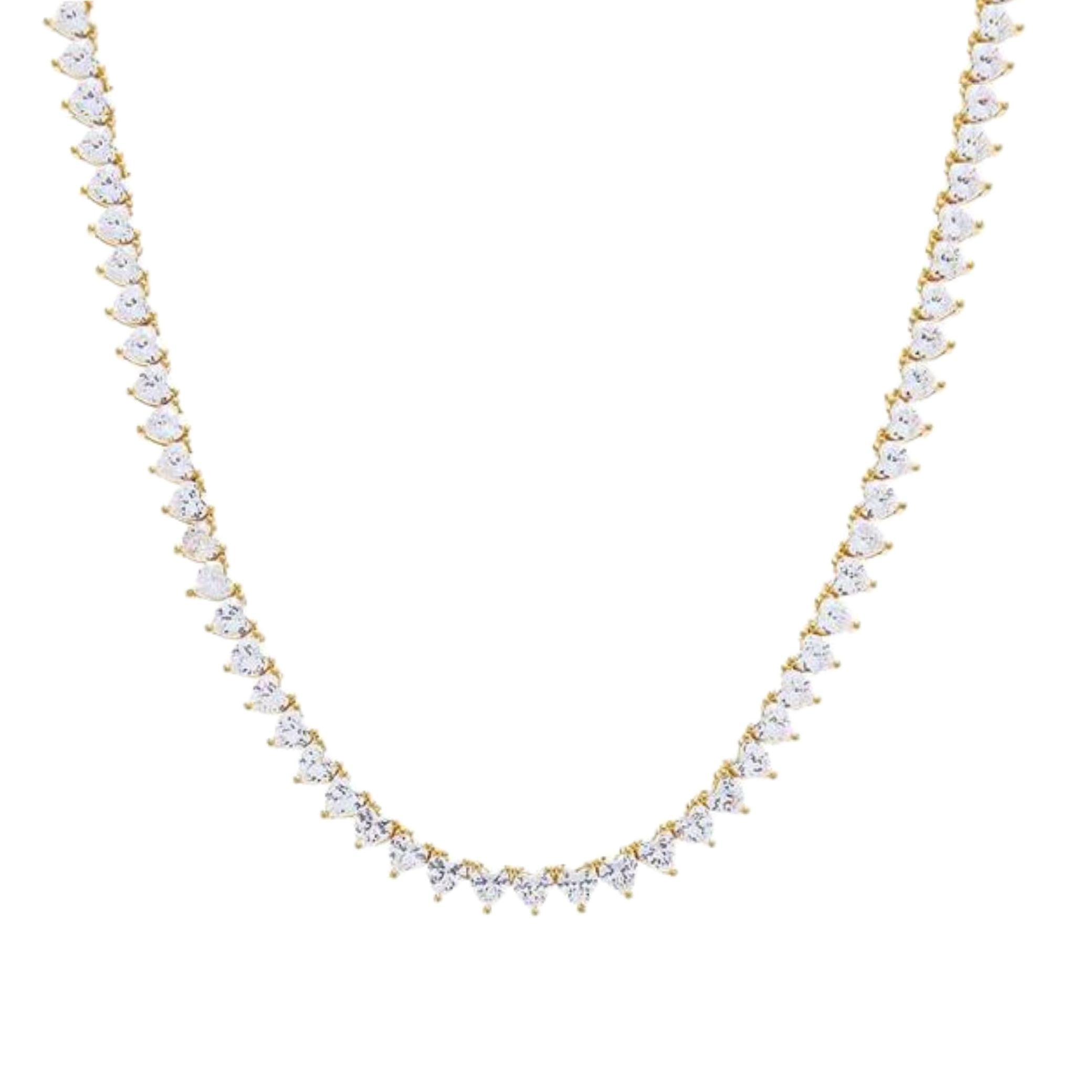 Elegance Unleashed: Gold Plated Necklace Adorned with Sparkling CZ Sto ...